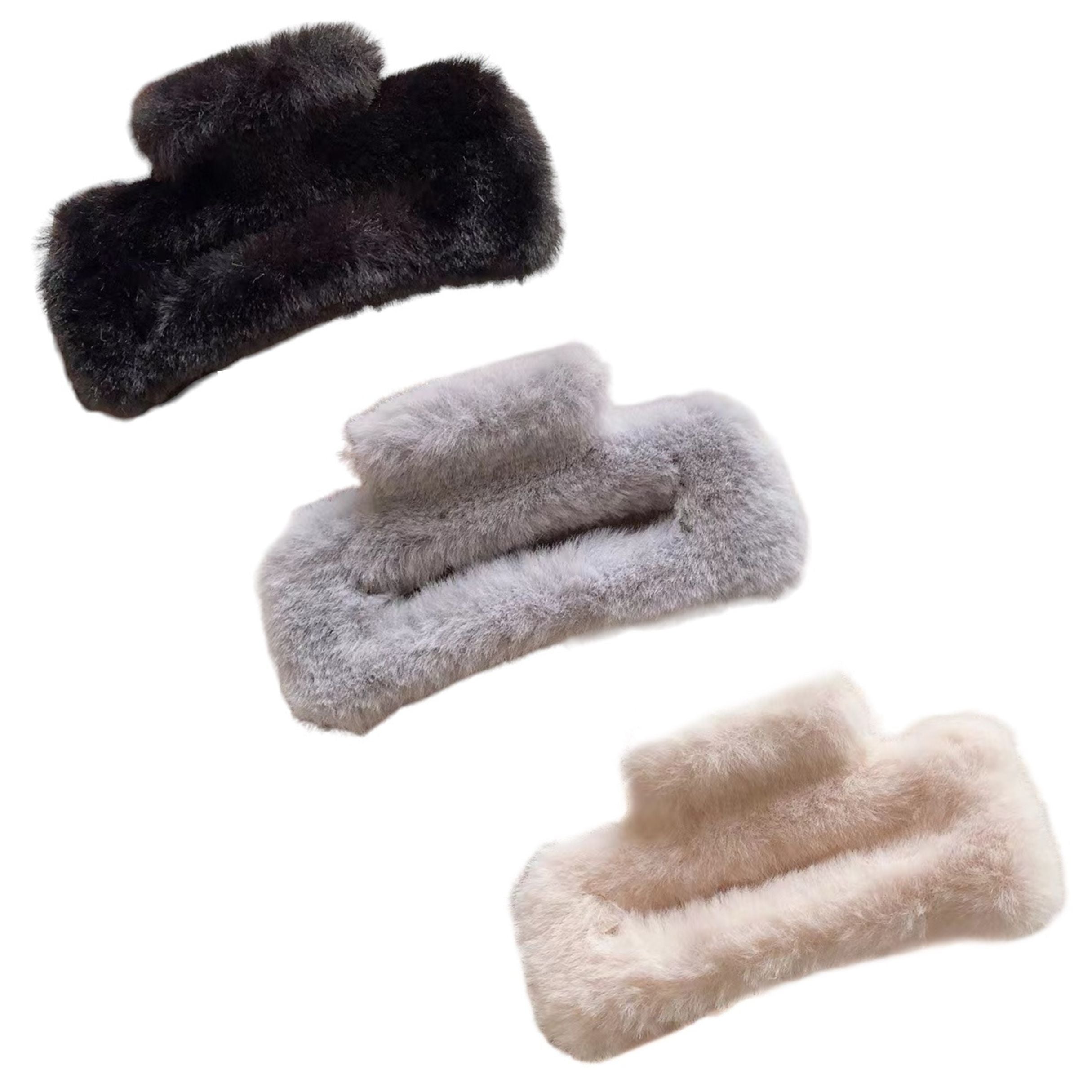 Neutral Furry Hair Claw | Mavi Bandz