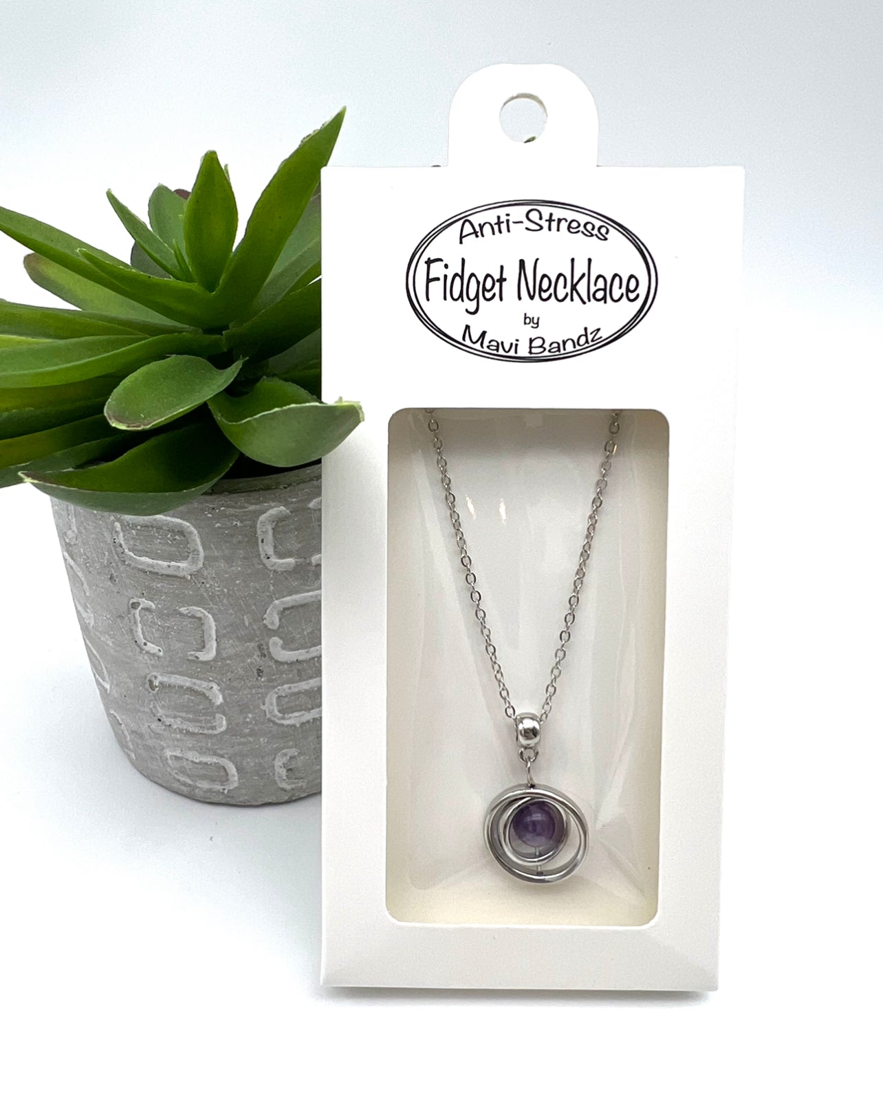 Fidget Gem Spinner Necklace | Mavi Bandz