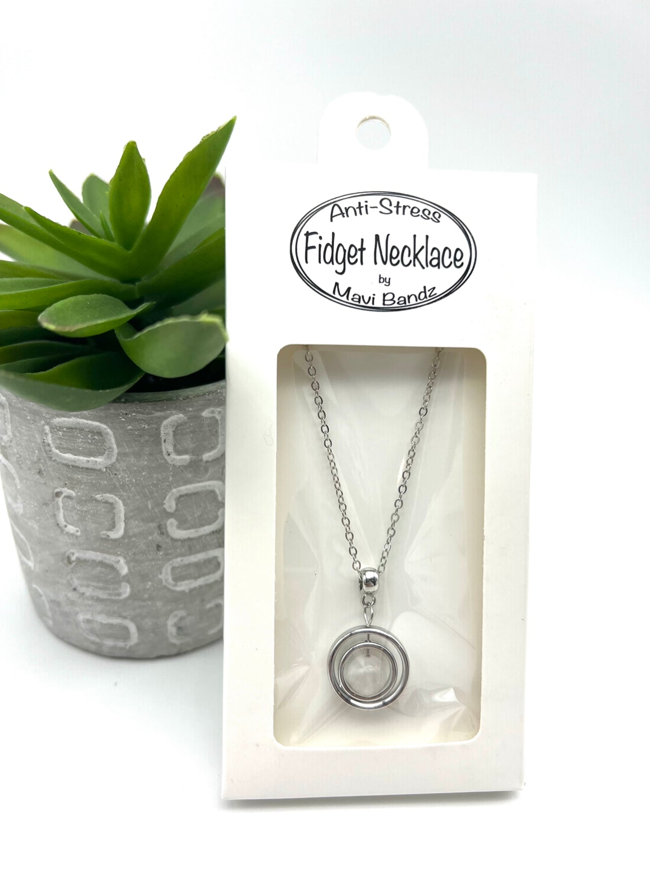 Fidget Gem Spinner Necklace | Mavi Bandz